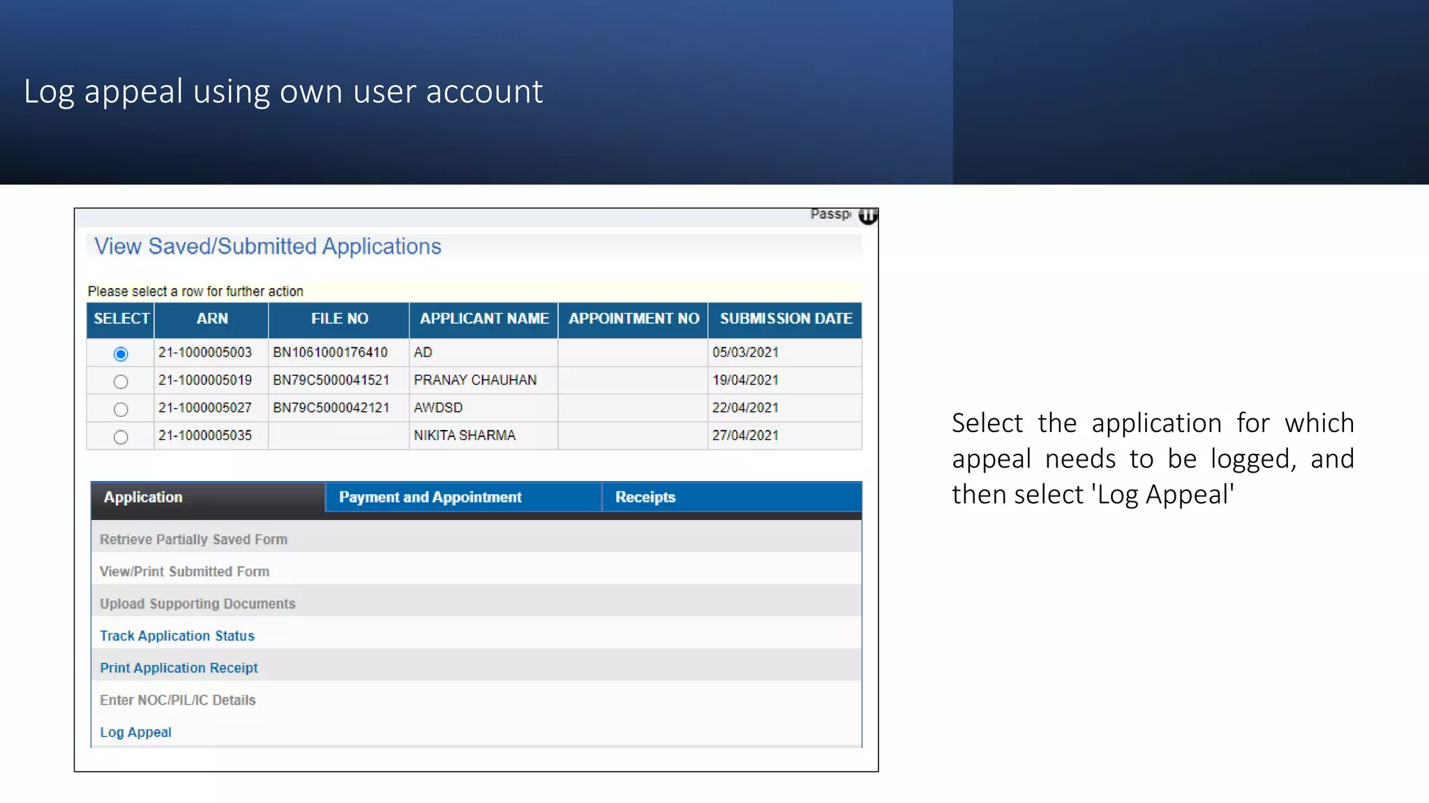 Appeal online user_guide_v1.0 | PPTX