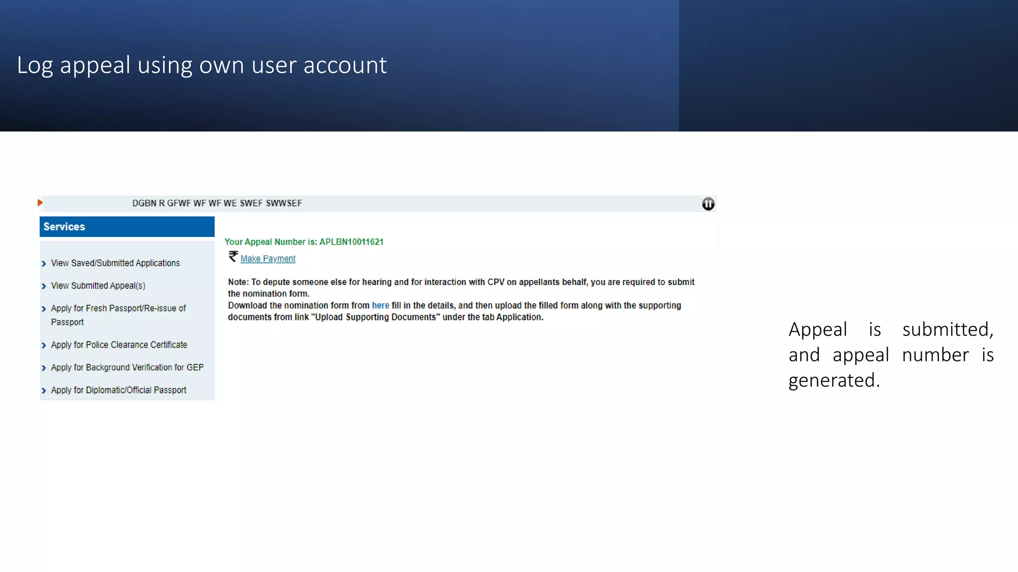 Appeal online user_guide_v1.0 | PPTX