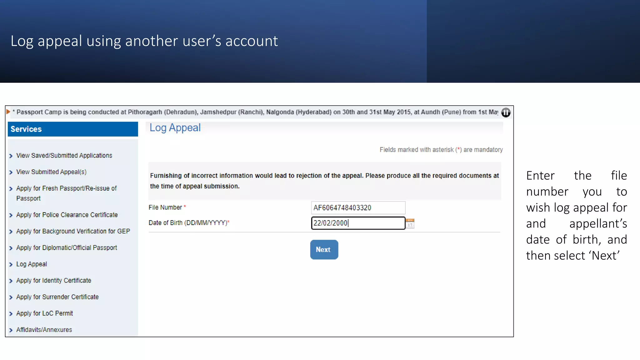 Appeal online user_guide_v1.0 | PPTX