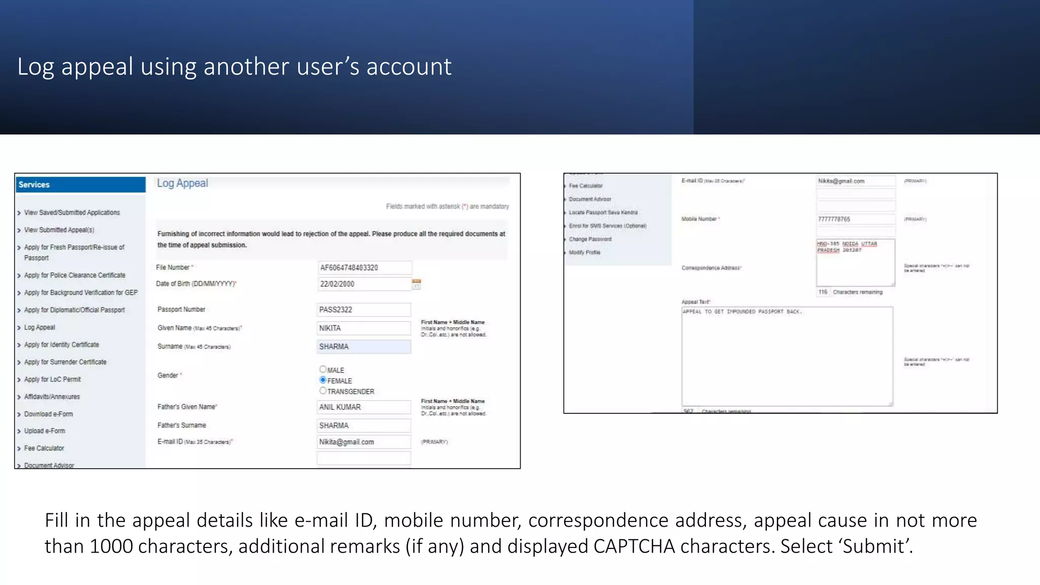Appeal online user_guide_v1.0 | PPTX