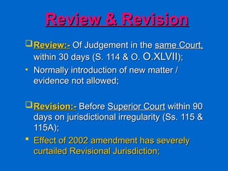 appeal review revivion reference which is comes under CPC | PPT