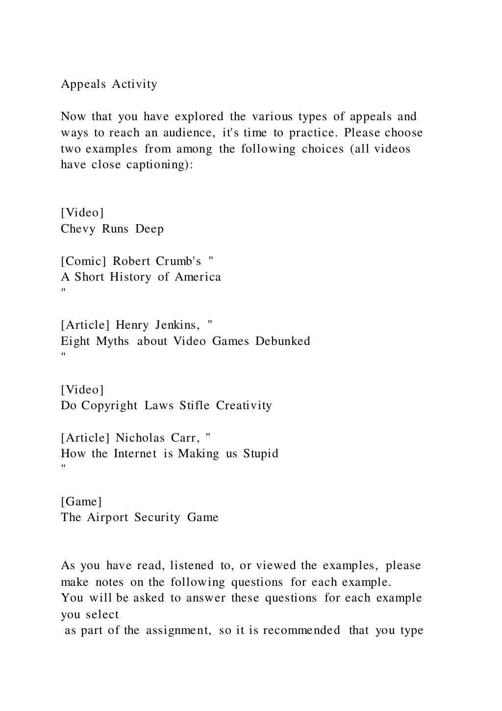 Appeals ActivityNow that you have explored the various types of | PDF