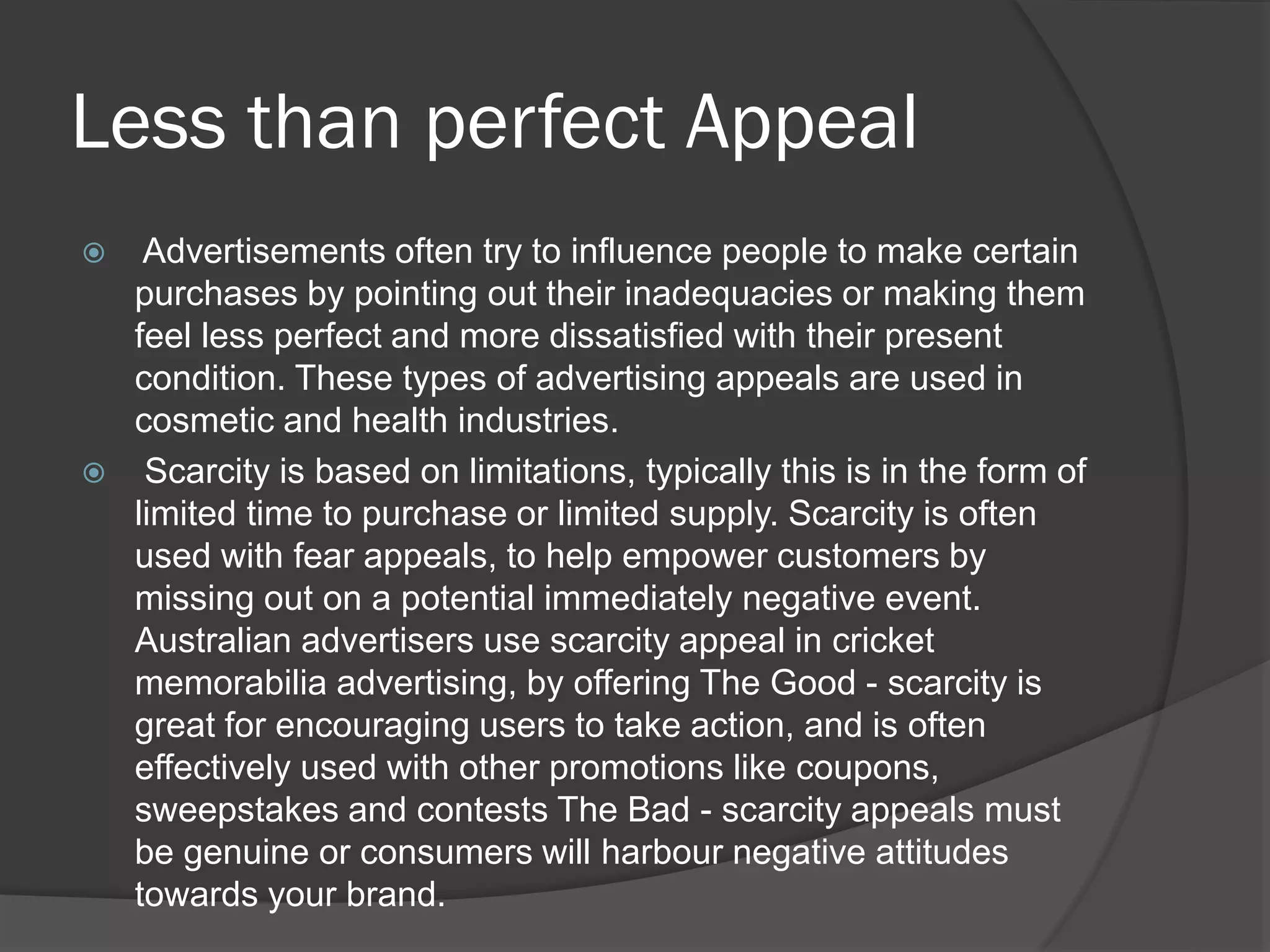 Appeals in advertisements Mass Media | PPTX