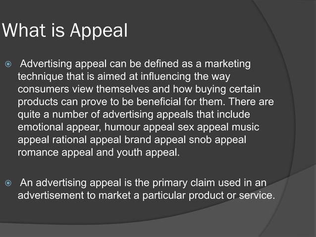 Appeals in advertisements Mass Media | PPTX | Advertising Industry ...