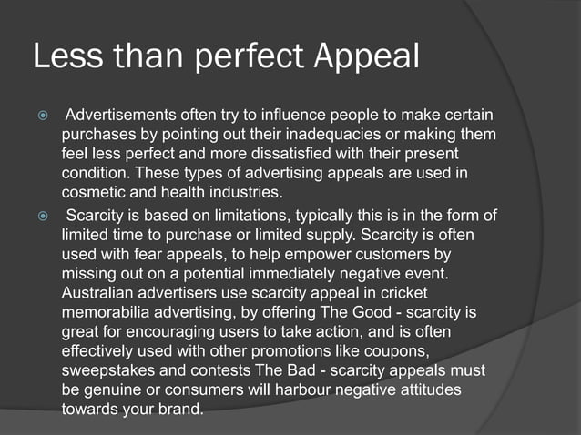 Appeals in advertisements Mass Media | PPTX | Advertising Industry ...