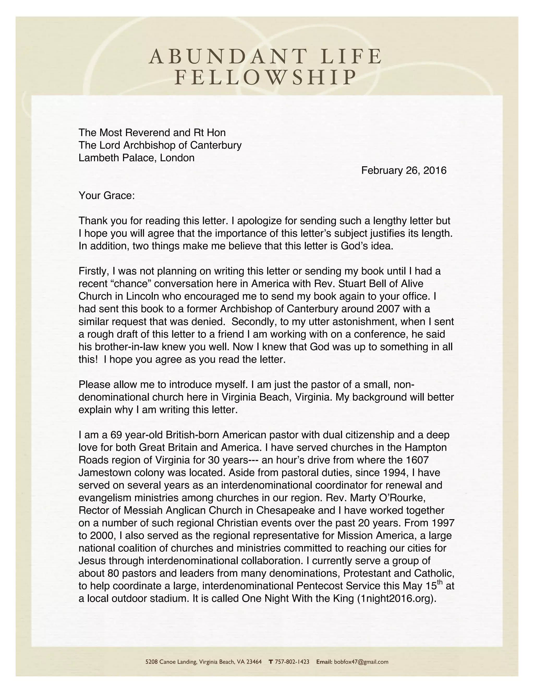 Appeal to the Archbishop of Canterbury for an Apology for the Sins of ...