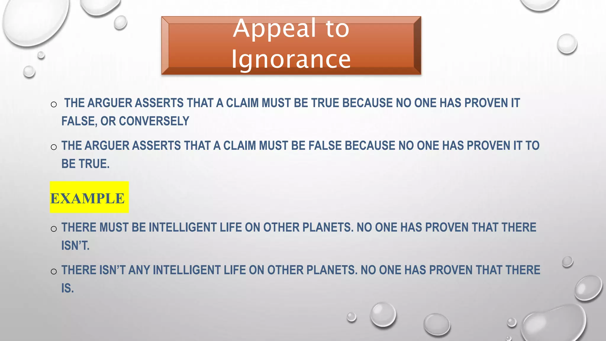 Appeal to ignorance | PPTX