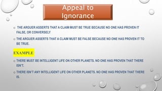 Appeal to ignorance | PPTX