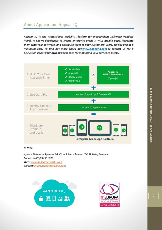 Appear IQ The Business Case for hybrid html5 mobile apps | PDF