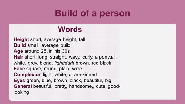Describing appearance | PPT