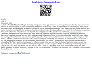 Appearance And Stereotypes | PPT