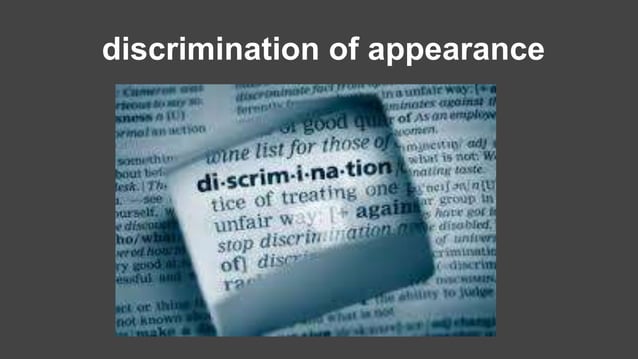Appearance based discrimination | PPT