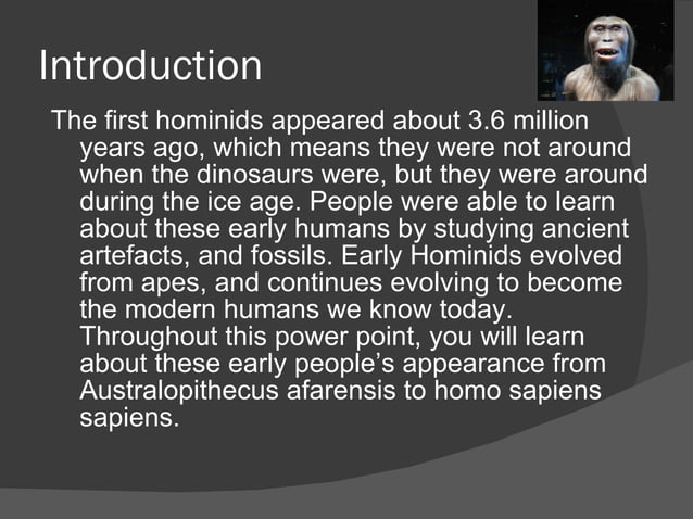 Appearance of early humans | PPT