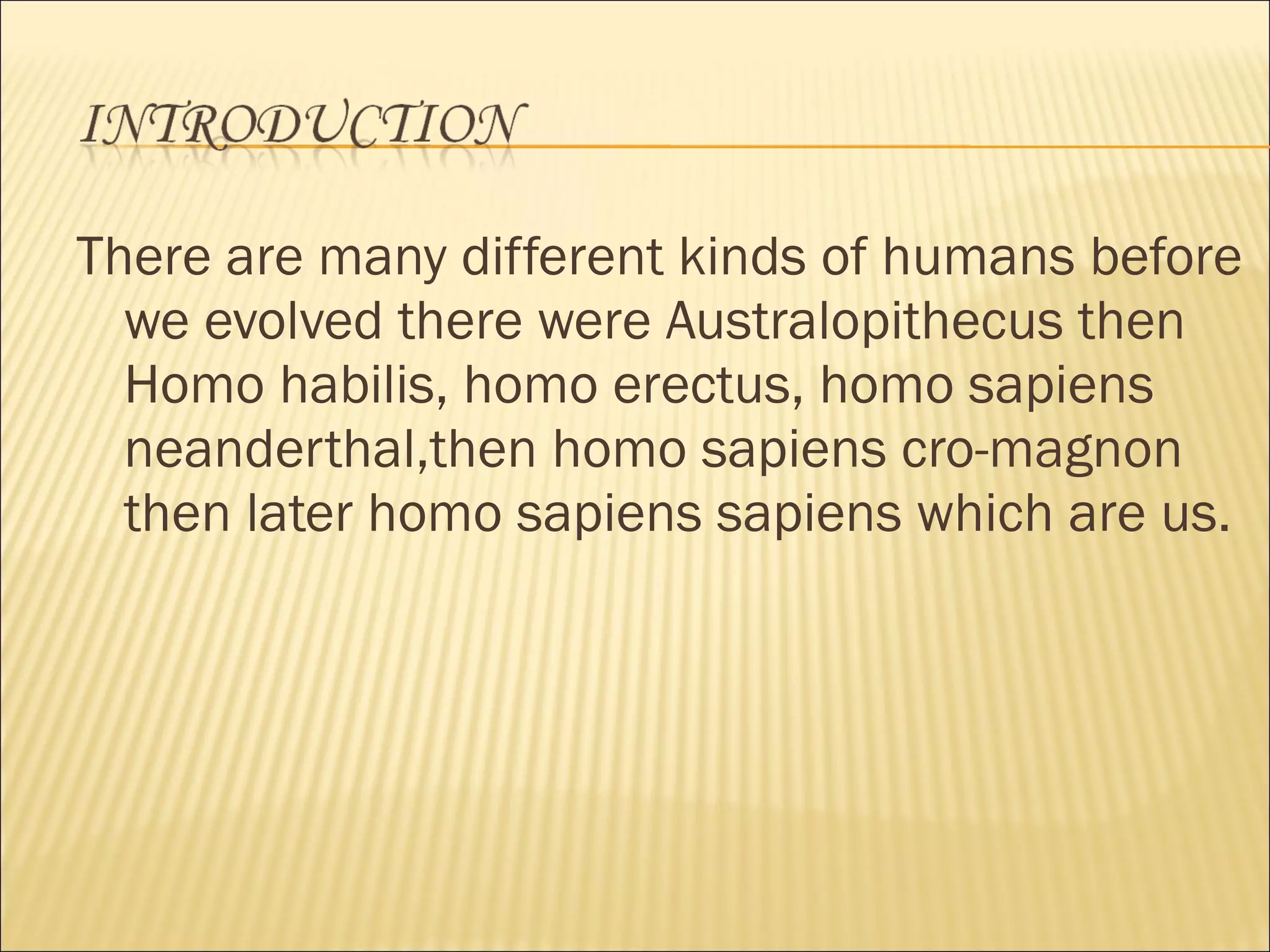 Appearance of early humans | PPT