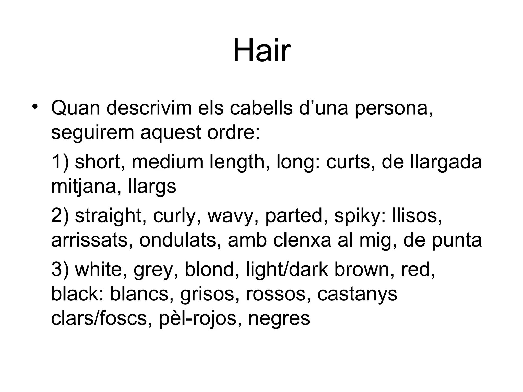 Appearance vocabulary | PPT