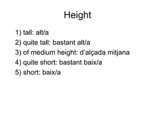 Appearance vocabulary | PPT