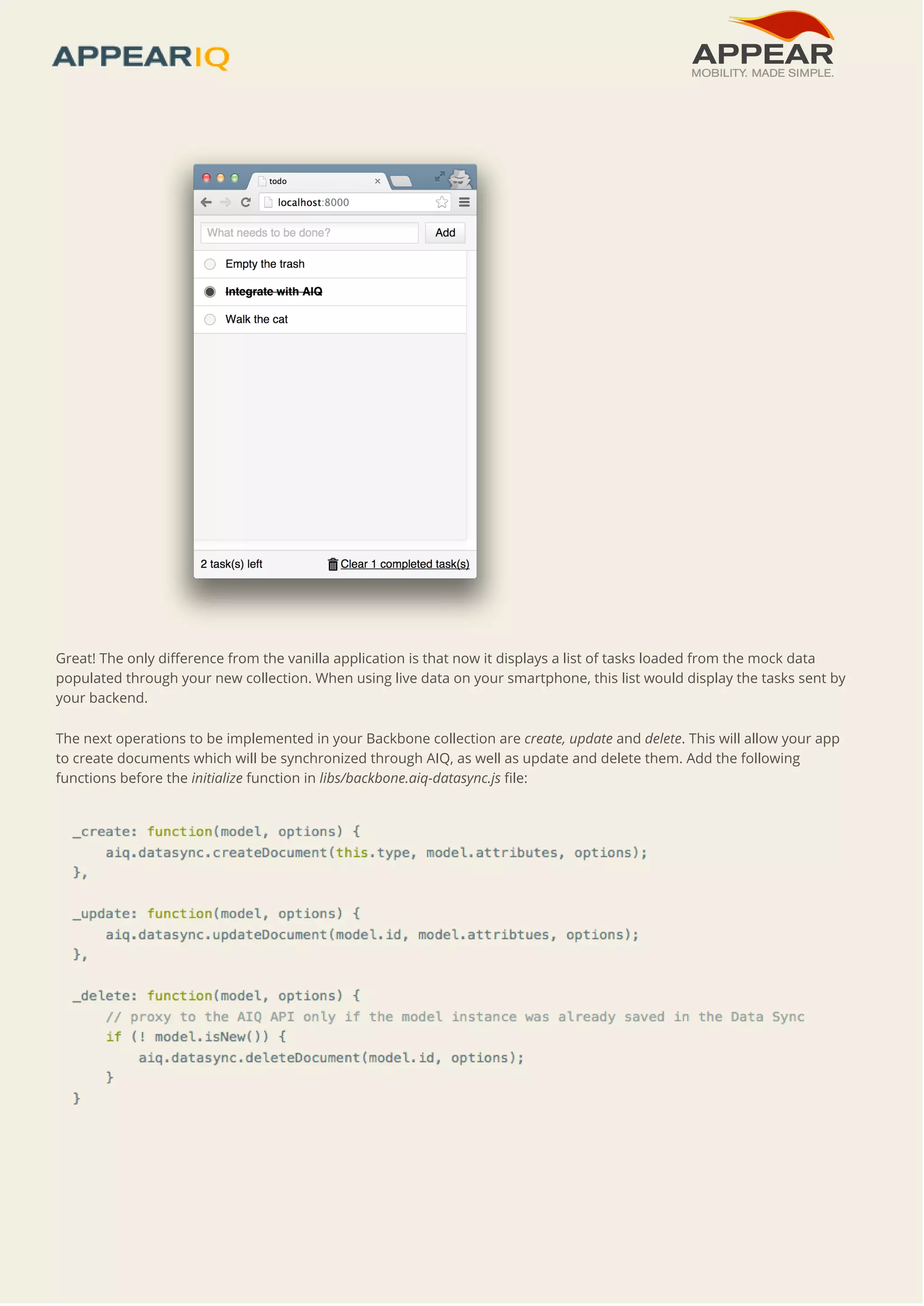 Appear IQ - Tutorials Backbone.js