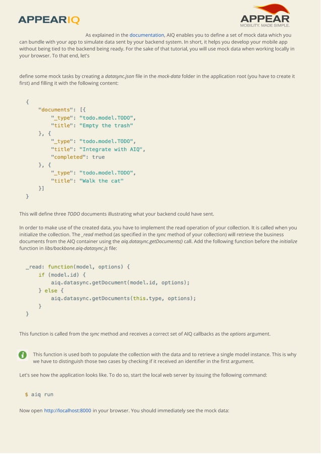 Appear IQ - Tutorials Backbone.js