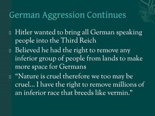 The Road to World War II: From Appeasement to Global Conflict | PDF