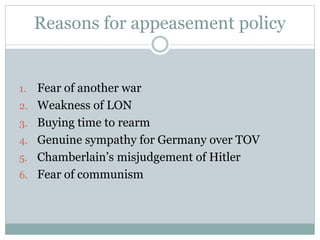 WWII in Europe: The Policy of Appeasement | PPTX