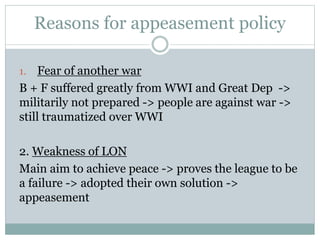 WWII in Europe: The Policy of Appeasement | PPTX