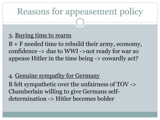 WWII in Europe: The Policy of Appeasement | PPTX