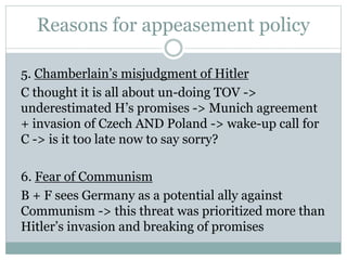 WWII in Europe: The Policy of Appeasement | PPTX