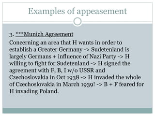 WWII in Europe: The Policy of Appeasement | PPTX