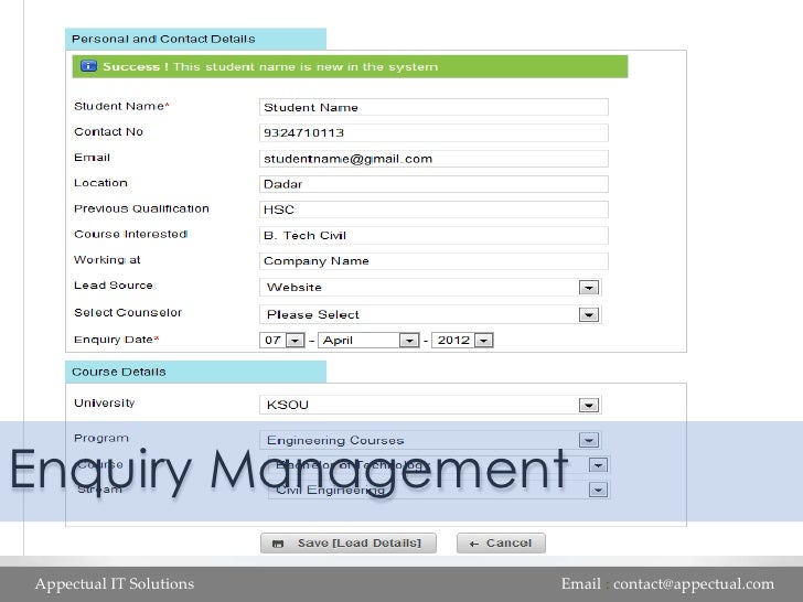 Online Enquiry Management System