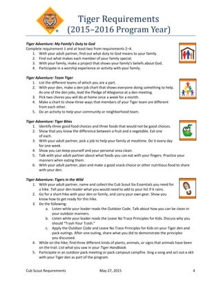 2015 - 2016 Cub Scout Requirments | PDF