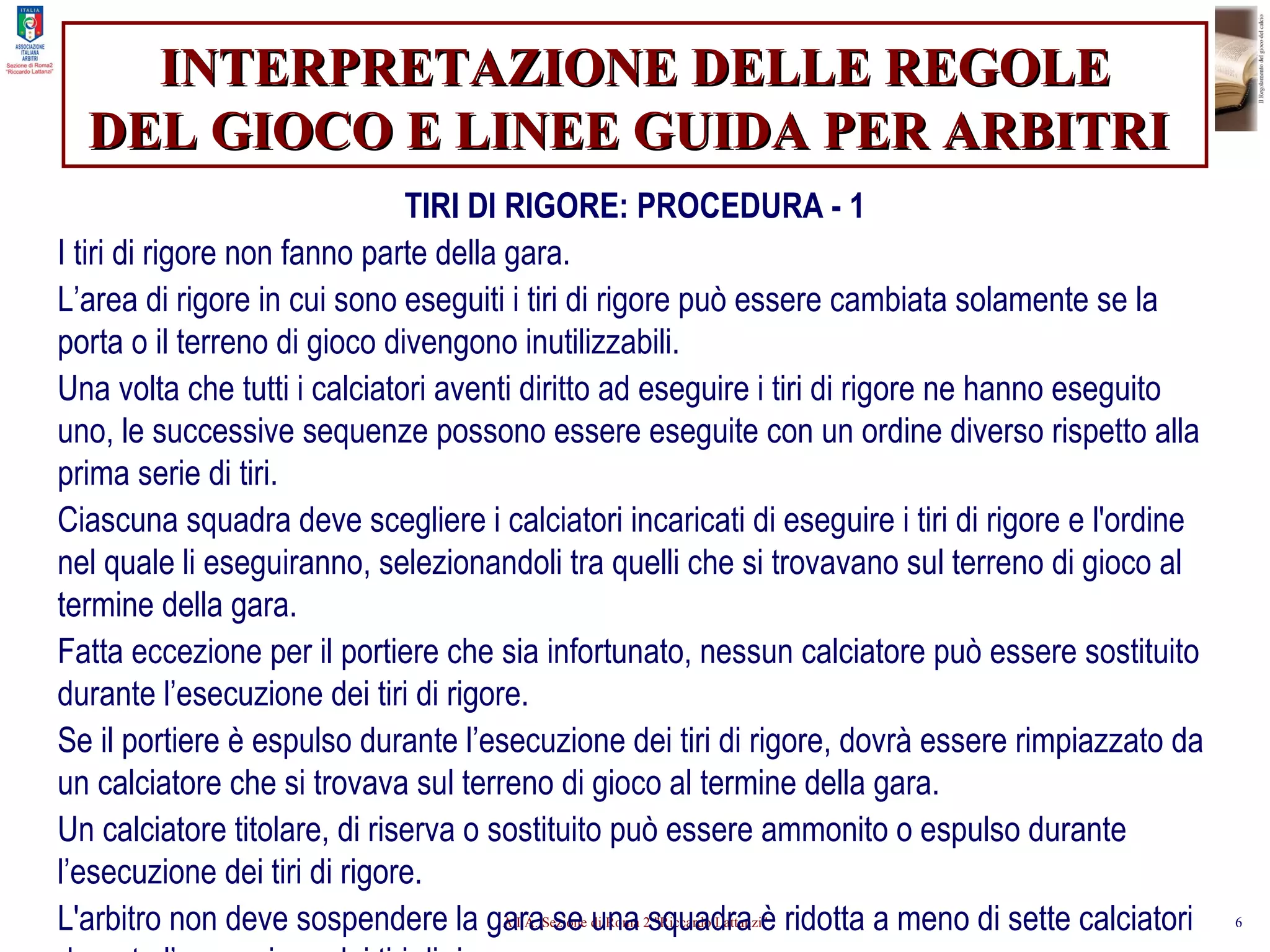 Appendice 01 Tiri Di Rigore | PPS