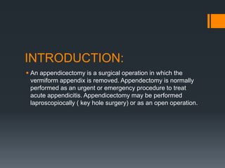 Appendicectomy | PPTX