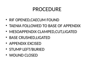 APPENDICECTOMY 26 ed bailey and love.pptx