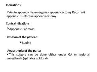 appendicectomy ppt for knowledge for medical graduate | PPT