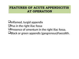appendicectomy ppt for knowledge for medical graduate | PPT