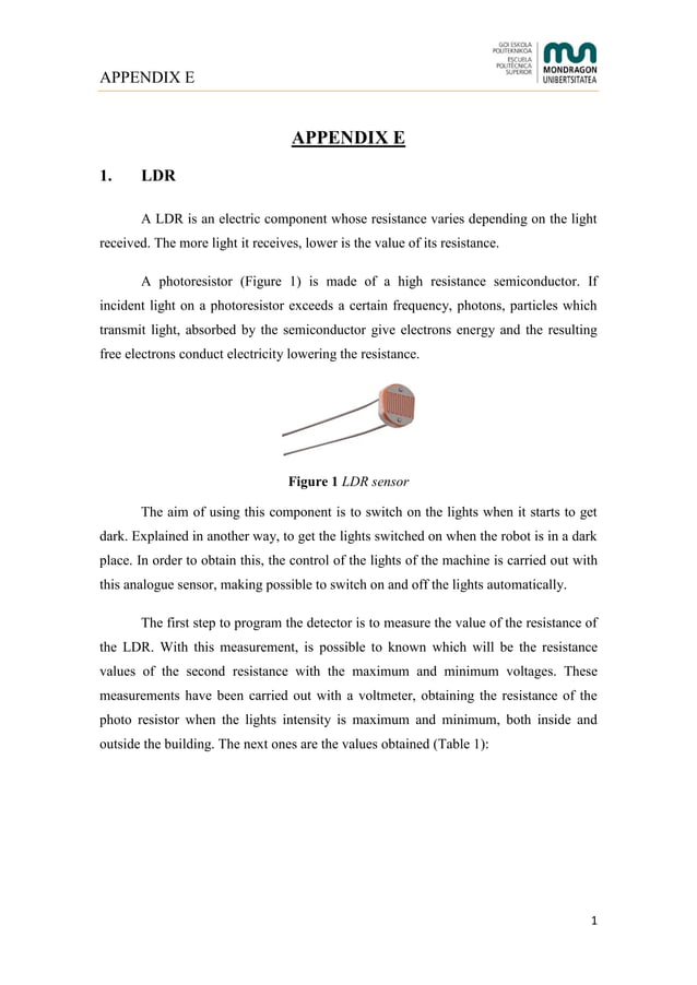 Appendices of the project: Designing, verifying and producing of a rescue robot prototype | PDF