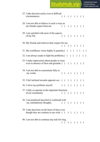 APPENDICES APPENDIX A ACADEMIC STRESS SCALE | PDF