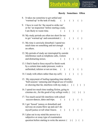 APPENDICES APPENDIX A ACADEMIC STRESS SCALE | PDF