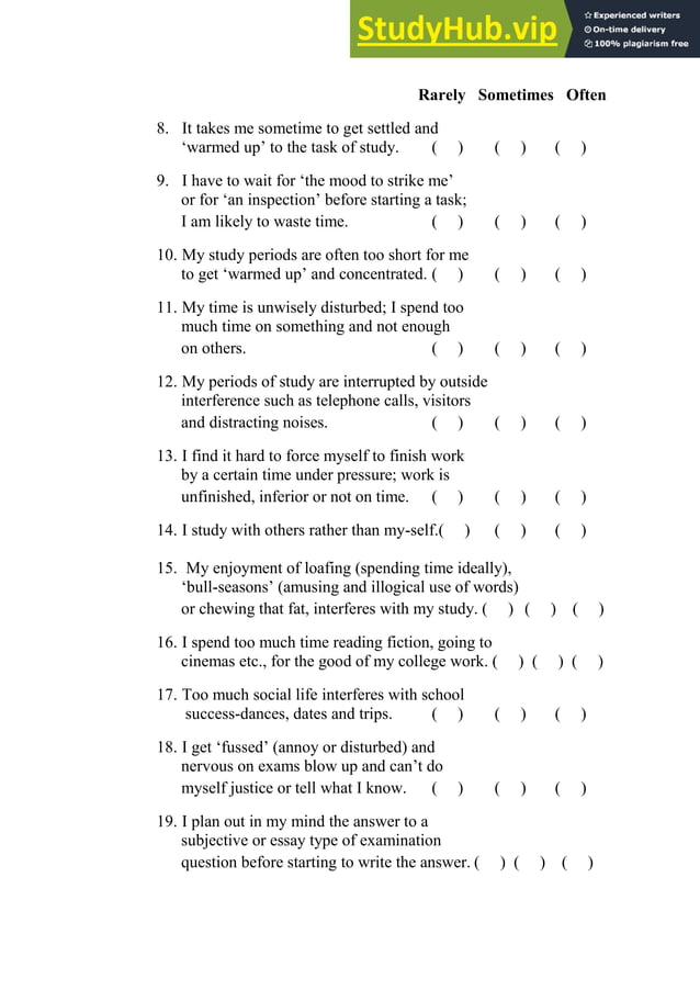 APPENDICES APPENDIX A ACADEMIC STRESS SCALE | PDF