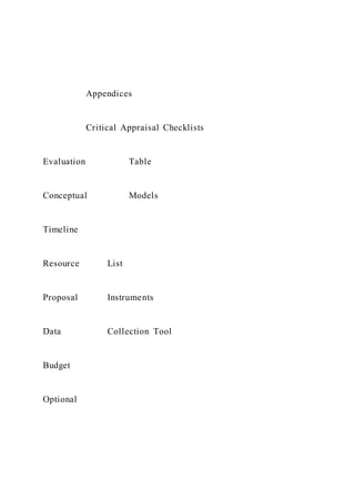Appendices Critical Appraisal ChecklistsEval | DOCX