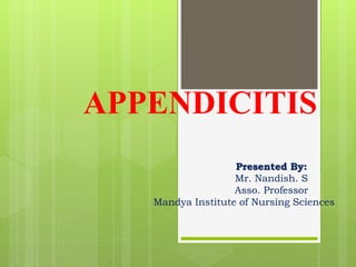 Appendiciitis.pptx | Digestive Disorders | Diseases and Conditions