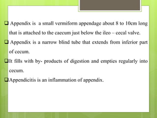 Appendiciitis.pptx | Digestive Disorders | Diseases and Conditions