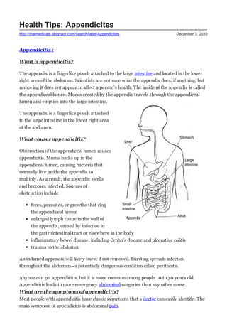 Appendicites | PDF | Digestive Disorders | Diseases and Conditions
