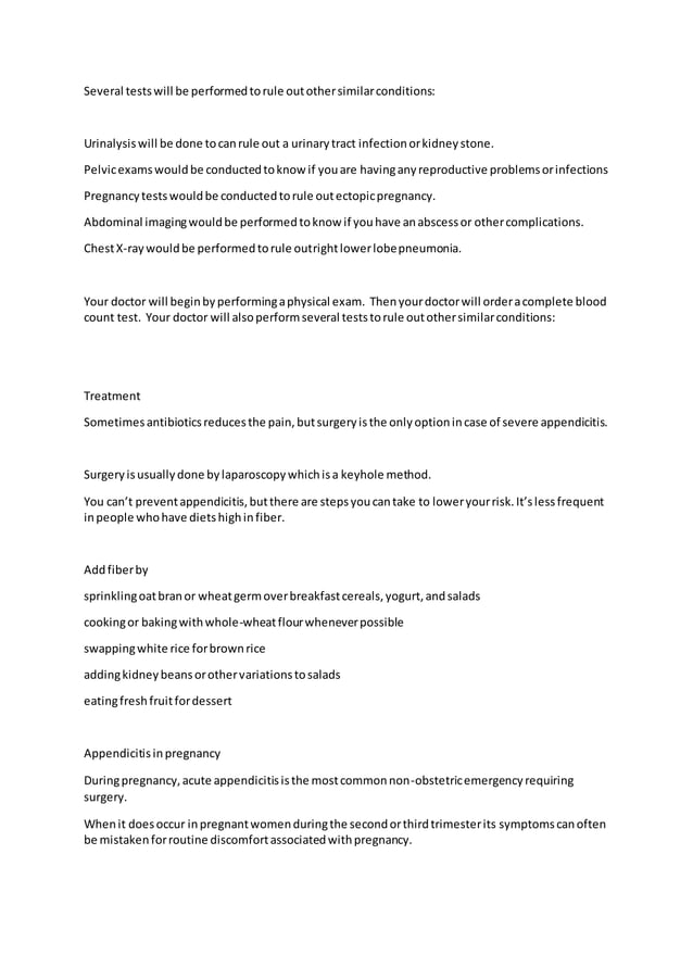 Appendicitis | DOCX | Digestive Disorders | Diseases and Conditions