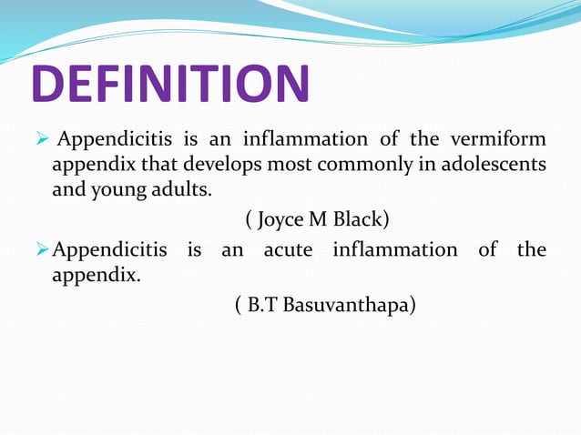 Appendicitis | PPTX | Digestive Disorders | Diseases and Conditions