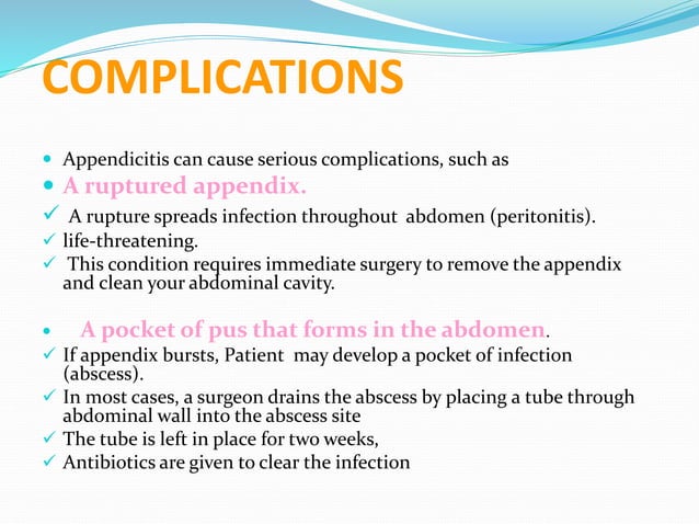 Appendicitis | PPTX | Digestive Disorders | Diseases and Conditions