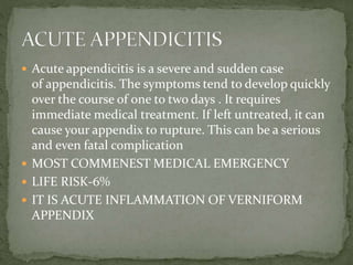 Appendicitis | PPTX