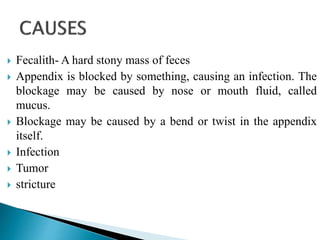 Appendicitis | PPTX | Digestive Disorders | Diseases and Conditions