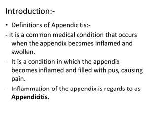Appendicitis.pptx | Digestive Disorders | Diseases and Conditions