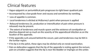 Appendicitis.pptx types clinical features | PPTX
